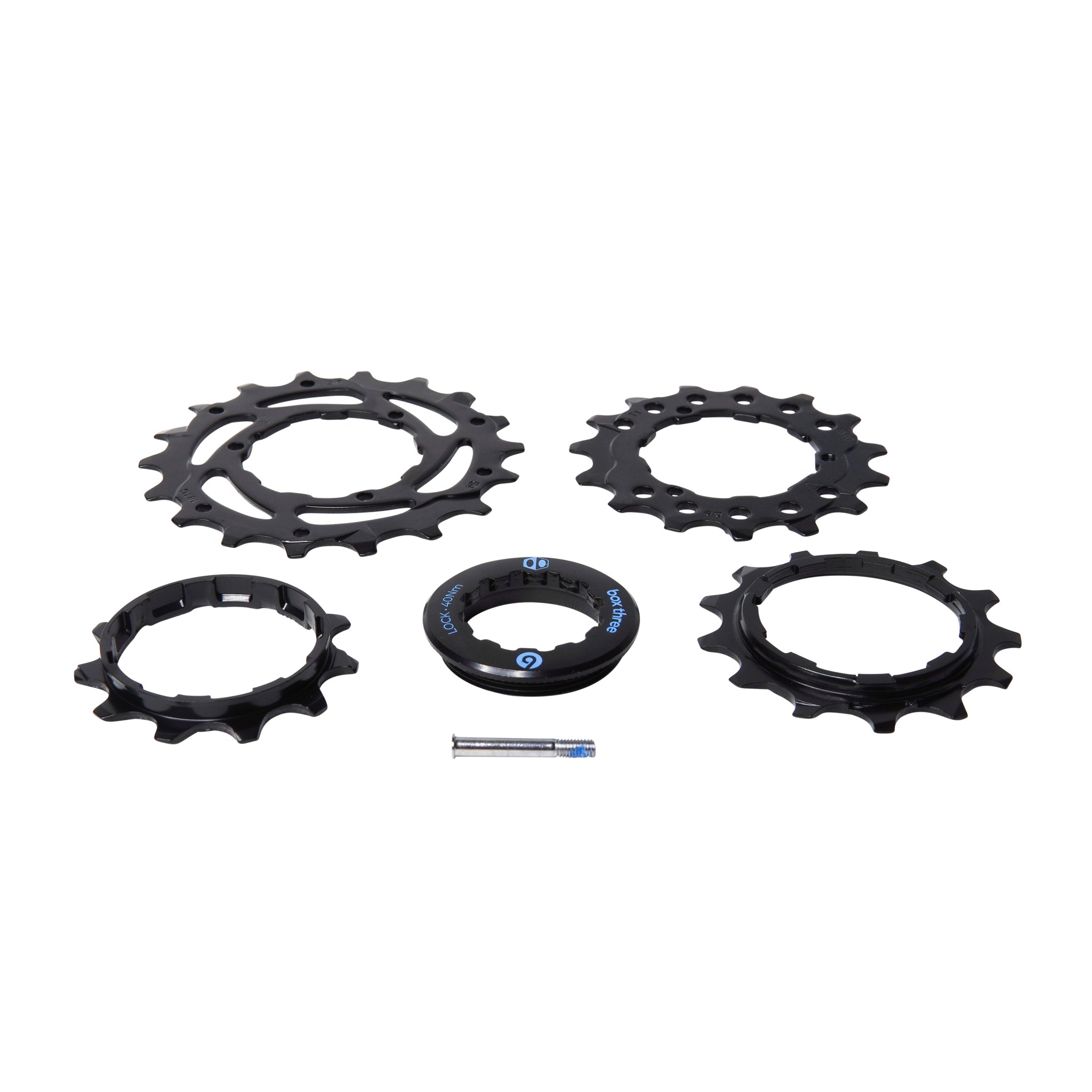 Box Three Prime 9 Lockring & Cogs 11T, 13T, 15T, 18T black