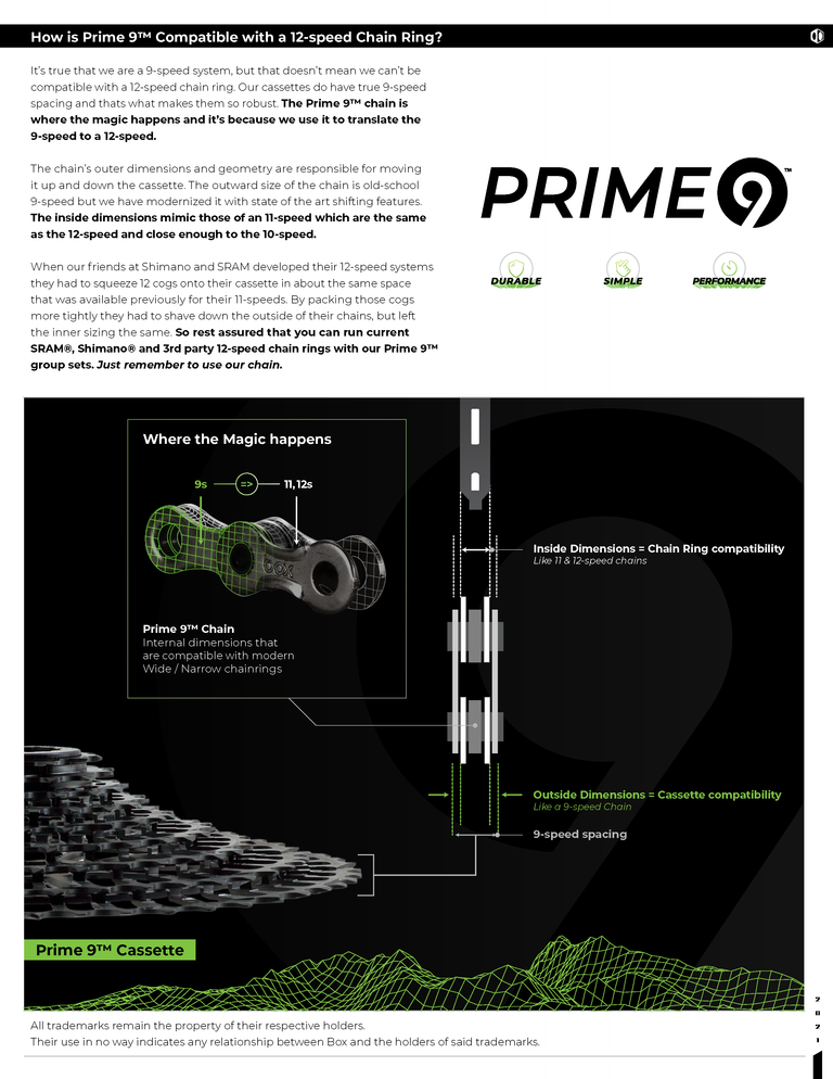Box One/Two or Two/One Prime 9 X-Wide Groupset